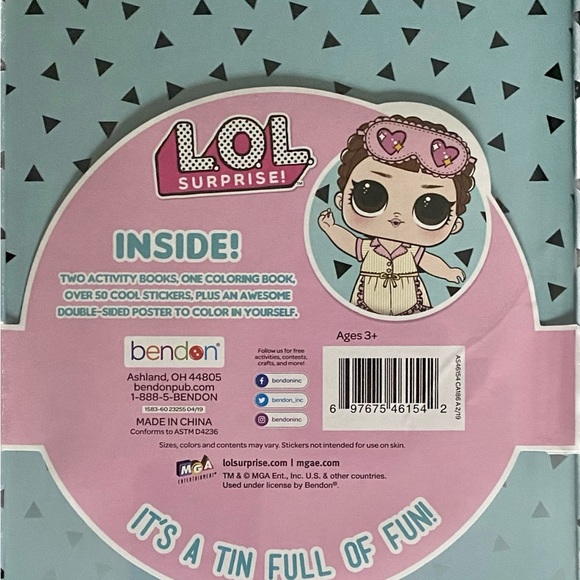 Toys | Lol Surprise Activity Tin Coloring Book By Bendon Brand New ...